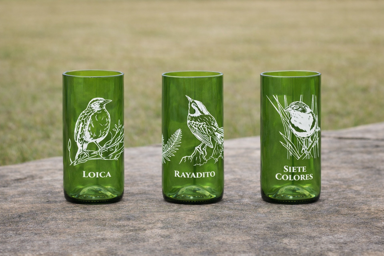 Vasos Reciclados Aves Chilenas | Loica, Siete Colores y Rayadito ...